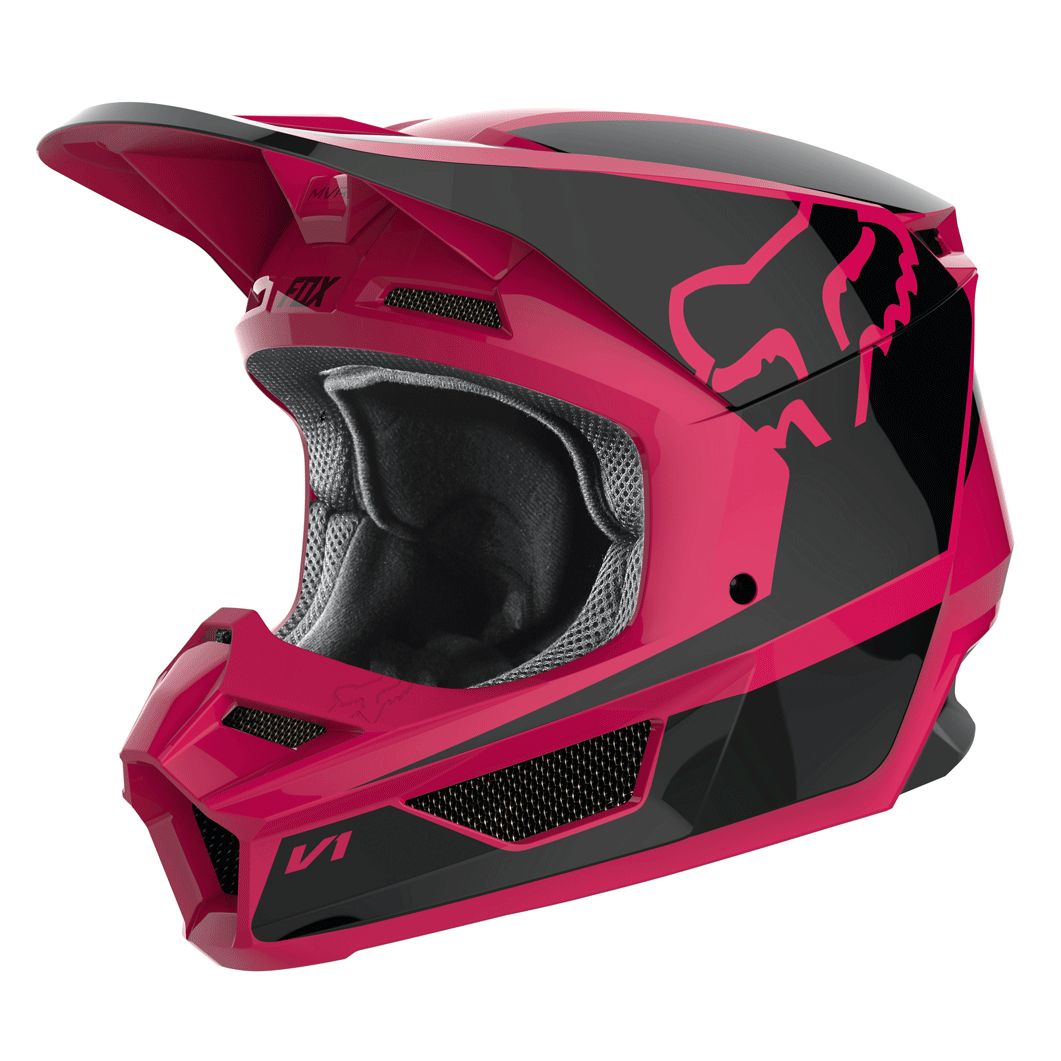 Casque cross Fox V1 YOUTH - PRZM - BLACK PINK - Pilote tout terrain ...